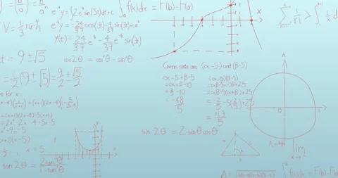 Animation of mathematical equations and ... | Stock Video | Pond5