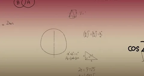 Animation of mathematical equations and ... | Stock Video | Pond5