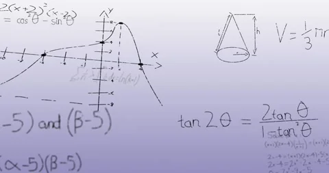 Animation of mathematical equations and ... | Stock Video | Pond5