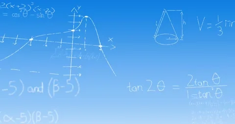 Animation of mathematical equations and ... | Stock Video | Pond5