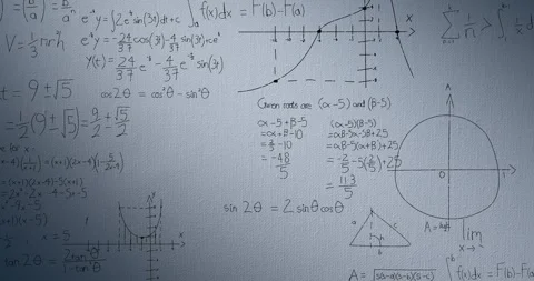 Animation of mathematical equations and ... | Stock Video | Pond5
