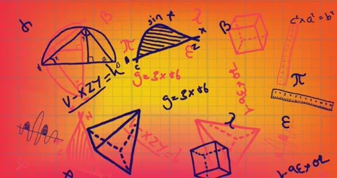 Animation of mathematical equations and ... | Stock Video | Pond5