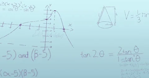 Animation of mathematical equations and ... | Stock Video | Pond5