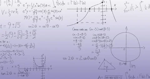 Animation of mathematical equations and ... | Stock Video | Pond5
