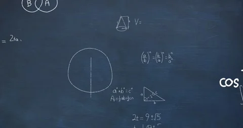 Animation of mathematical equations and ... | Stock Video | Pond5