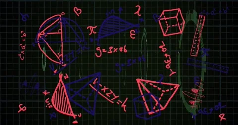 Animation of mathematical equations and ... | Stock Video | Pond5