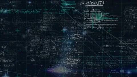 Animation of mathematical equations and ... | Stock Video | Pond5