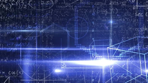 Animation of mathematical equations and ... | Stock Video | Pond5