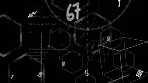Animation of mathematical equations and ... | Stock Video | Pond5