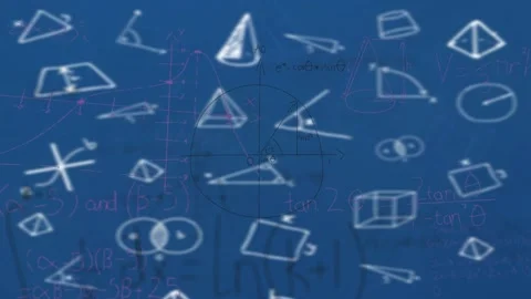 Animation of mathematical equations and ... | Stock Video | Pond5