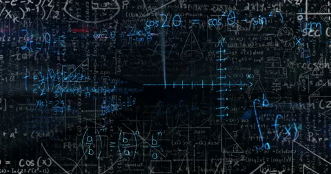 Animation of mathematical equations on b... | Stock Video | Pond5