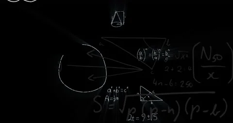 Animation of mathematical equations on b... | Stock Video | Pond5