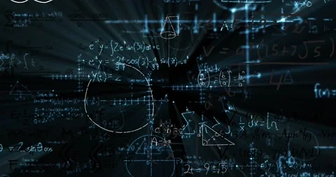 Animation of mathematical equations on b... | Stock Video | Pond5