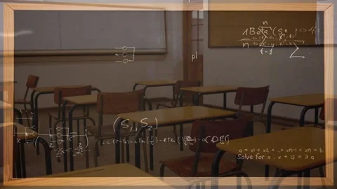 Animation of mathematical equations on b... | Stock Video | Pond5