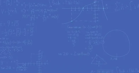 Animation of mathematical equations on b... | Stock Video | Pond5