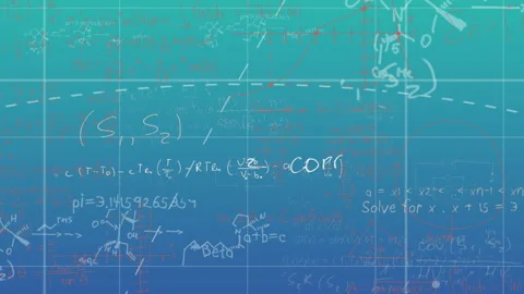 Animation of mathematical equations on b... | Stock Video | Pond5