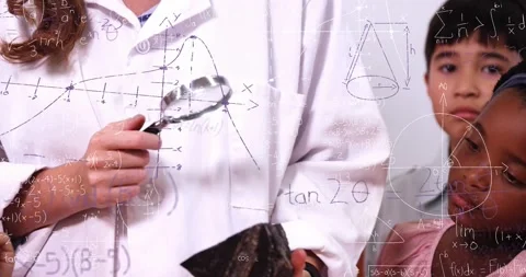 Animation of mathematical equations on c... | Stock Video | Pond5