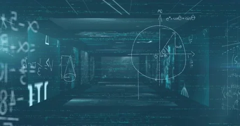 Animation of mathematical equations floa... | Stock Video | Pond5