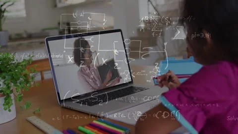 Animation of mathematical equations over... | Stock Video | Pond5