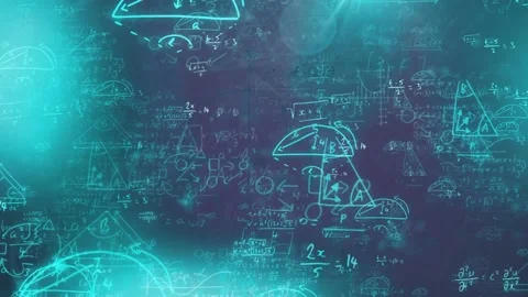 Animation of mathematical equations over... | Stock Video | Pond5