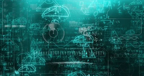 Animation of mathematical equations over... | Stock Video | Pond5
