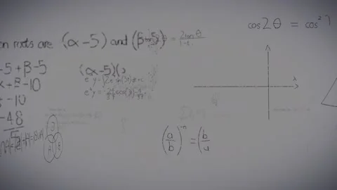 Animation of mathematical equations over... | Stock Video | Pond5