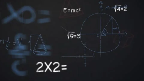 Animation of mathematical equations over... | Stock Video | Pond5