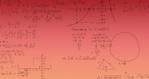 Animation of mathematical equations on p... | Stock Video | Pond5