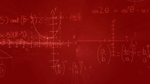 Animation of mathematical equations on r... | Stock Video | Pond5