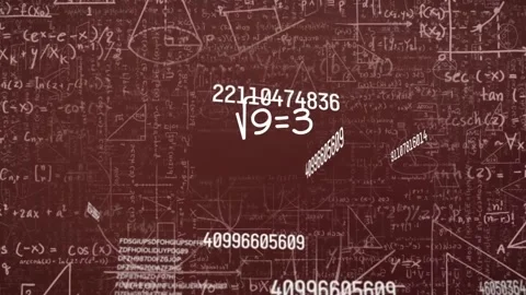 Animation of mathematical equations on r... | Stock Video | Pond5