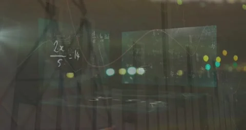 Animation of mathematical formulas over ... | Stock Video | Pond5