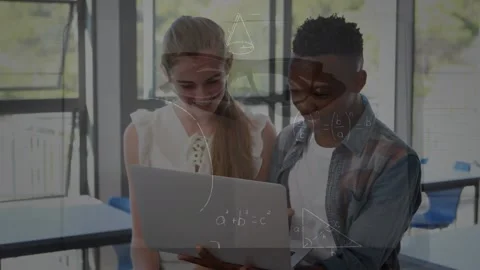 Animation of mathematical formulas over ... | Stock Video | Pond5