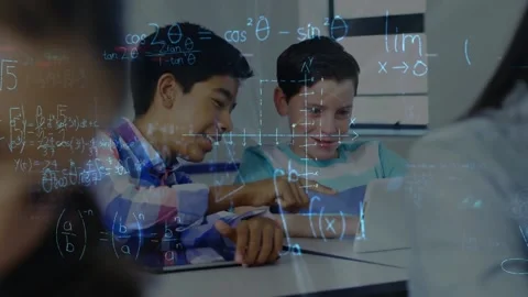 Animation of mathematical formulas over ... | Stock Video | Pond5