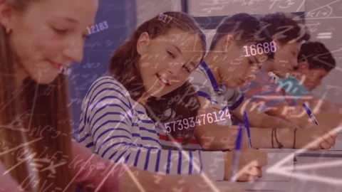 Animation of mathematical formulas over ... | Stock Video | Pond5