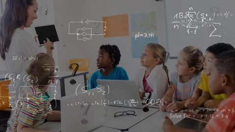 Animation of mathematical formulas over ... | Stock Video | Pond5