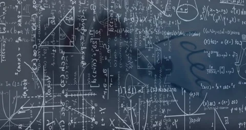 Animation of mathematics formulas on bla... | Stock Video | Pond5