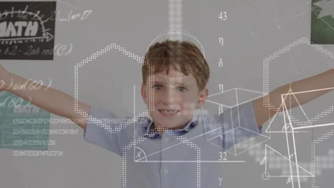 Animation of maths calculations and geom... | Stock Video | Pond5