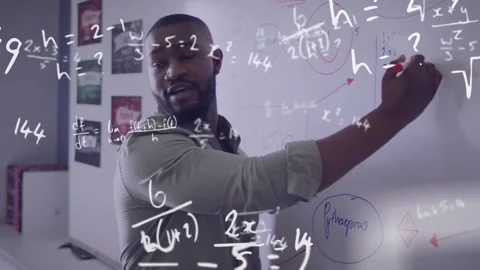 Animation of maths calculations over afr... | Stock Video | Pond5