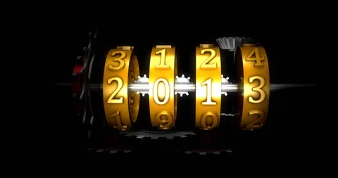 Animation of Mechanical year counter, st... | Stock Video | Pond5