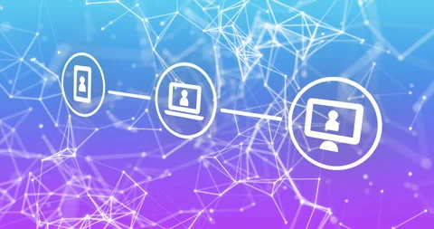 Animation of media icons and shapes movi... | Stock Video | Pond5