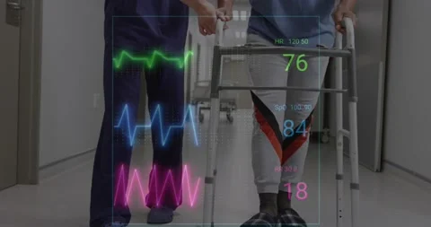 Animation of medical vital signs data ov... | Stock Video | Pond5