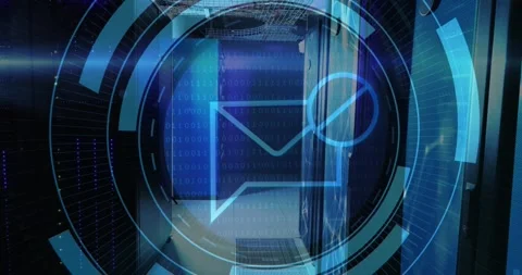 Animation of message block icon on round... | Stock Video | Pond5