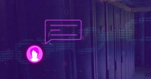 Animation of message box, profile icon, ... | Stock Video | Pond5