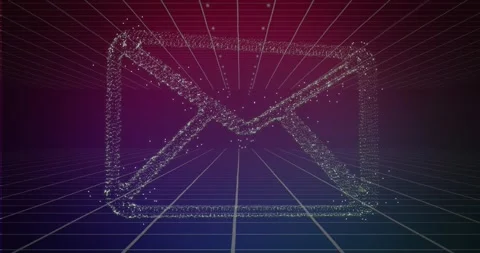 Animation of message icon over grid netw... | Stock Video | Pond5