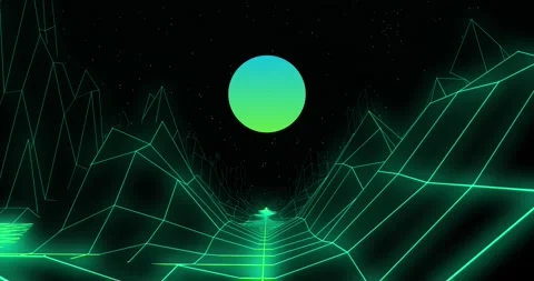 Animation of metaverse with digital sun ... | Stock Video | Pond5