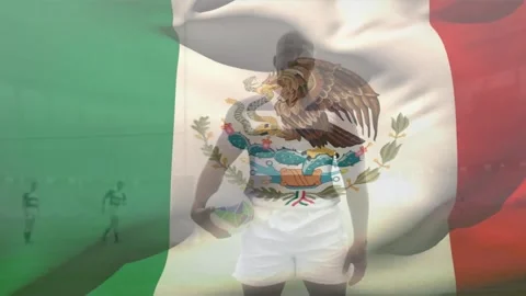 Animation of mexican flag waving and afr... | Stock Video | Pond5