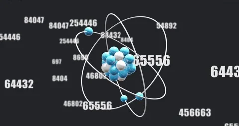 Animation of micro of atom models and nu... | Stock Video | Pond5