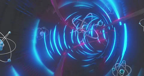Animation of micro of atom models over n... | Stock Video | Pond5