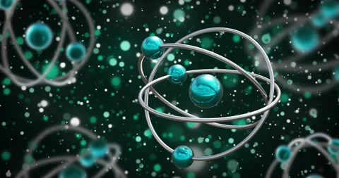 Animation of micro of atom models over b... | Stock Video | Pond5