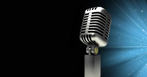 Animation of microphone and light spots ... | Stock Video | Pond5